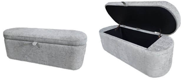 4924LG-BENCH PHILIPA STORAGE BENCH- L.GREY TWEED – Mi Chulas Vanitys ...