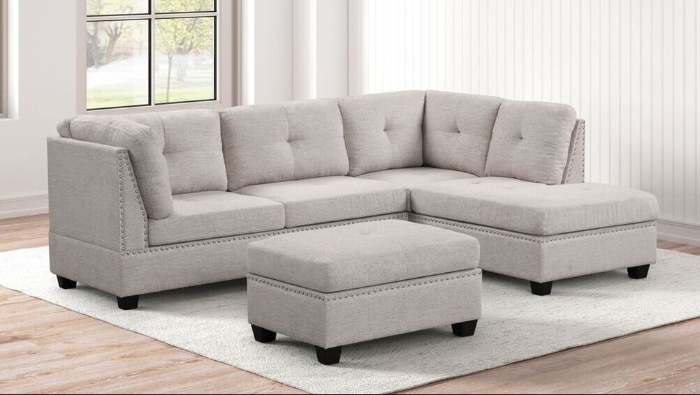 Sienna – Stone Sectional + Ottoman Set – Mi Chulas Vanitys and Furniture